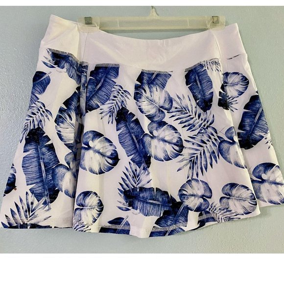 Kyodan | Shorts | Kyodan White Blue Palm Leaves Active Skort Nwot ...